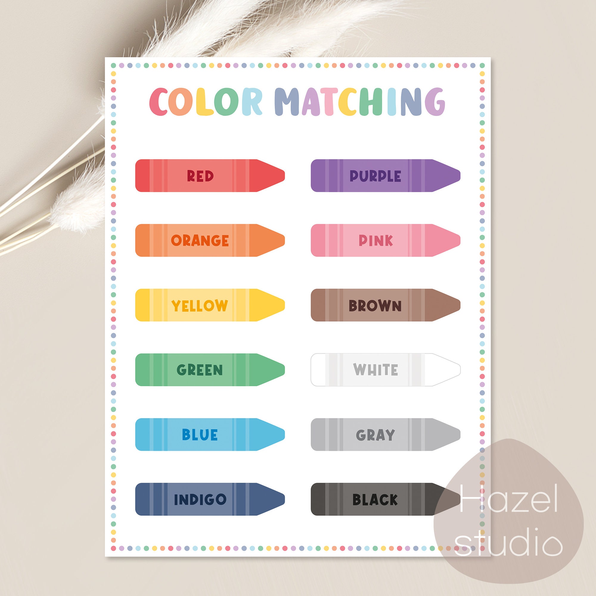 Color Matching Activity Color Sorting Color Busy Book Pages - Etsy