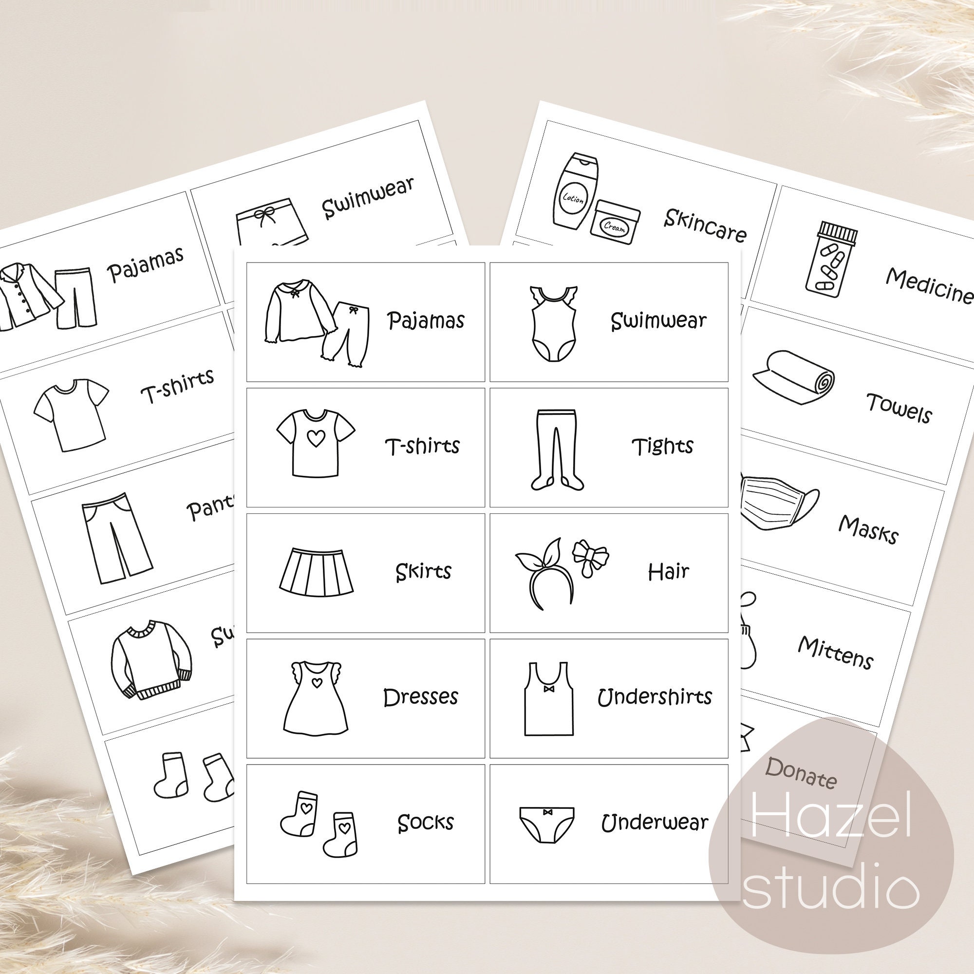 Kids Dresser Drawer Labels Kids Closet Storage Stickers | Etsy