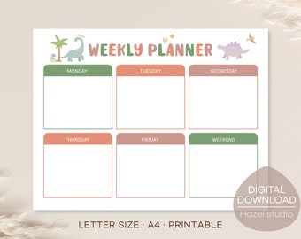 Kids Weekly Planner, Rainbow Daily Planner, Homeschool Planner, Kids ...