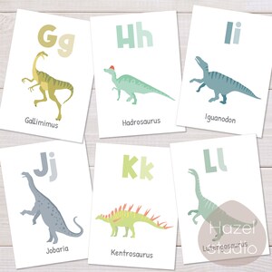 Alphabet Flash Cards, Dinosaur ABC Cards, Montessori Materials ...