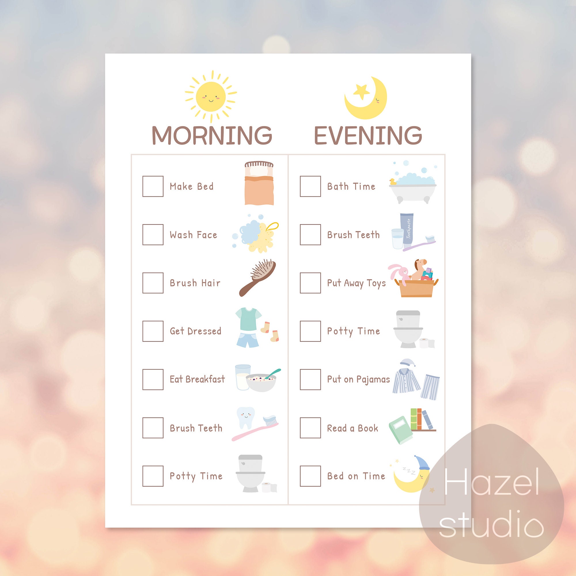 Kids Daily Routine Chart Toddler Routine Checklist Daily - Etsy Canada