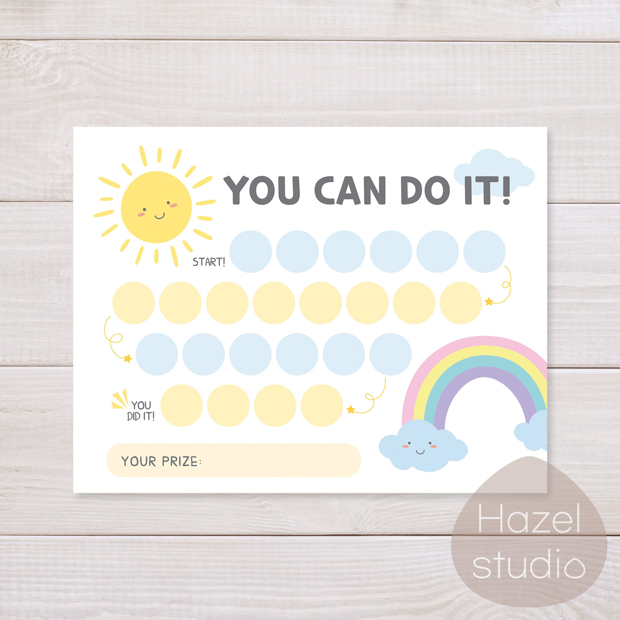 Rainbow Reward Chart Sunshine Sticker Behavior Chart Chore - Etsy UK