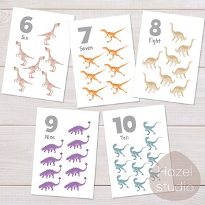 Number Flash Cards, Dinosaur Number Cards, Montessori Materials ...