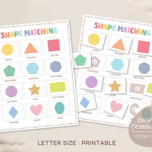 Shape Matching Game Geometric Shapes Activity Shape Learning | Etsy