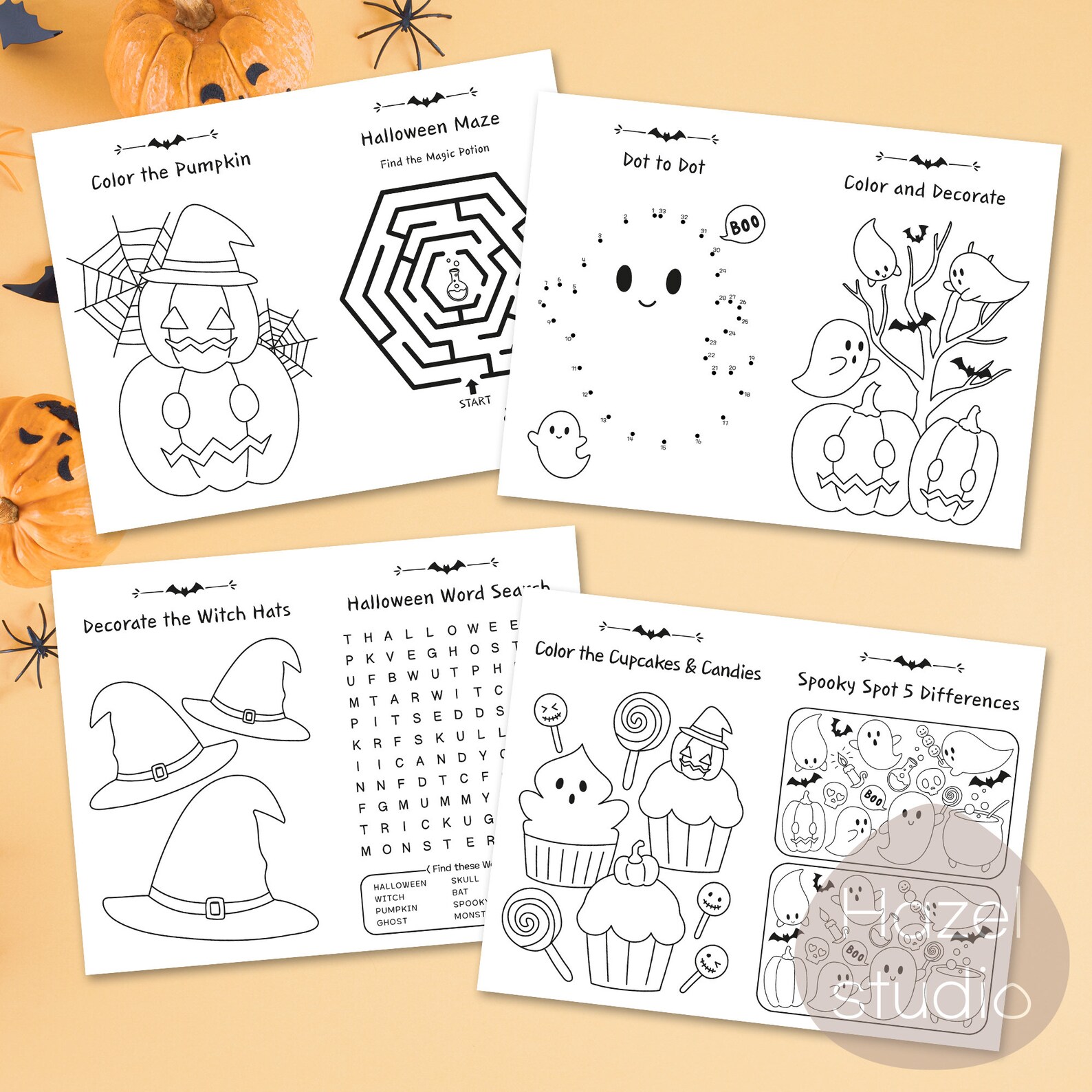 Kids Halloween Activity Book Coloring&activity Book for Kids - Etsy