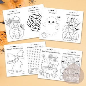 Kids Halloween Activity Book, Coloring&activity Book for Kids, Kids ...