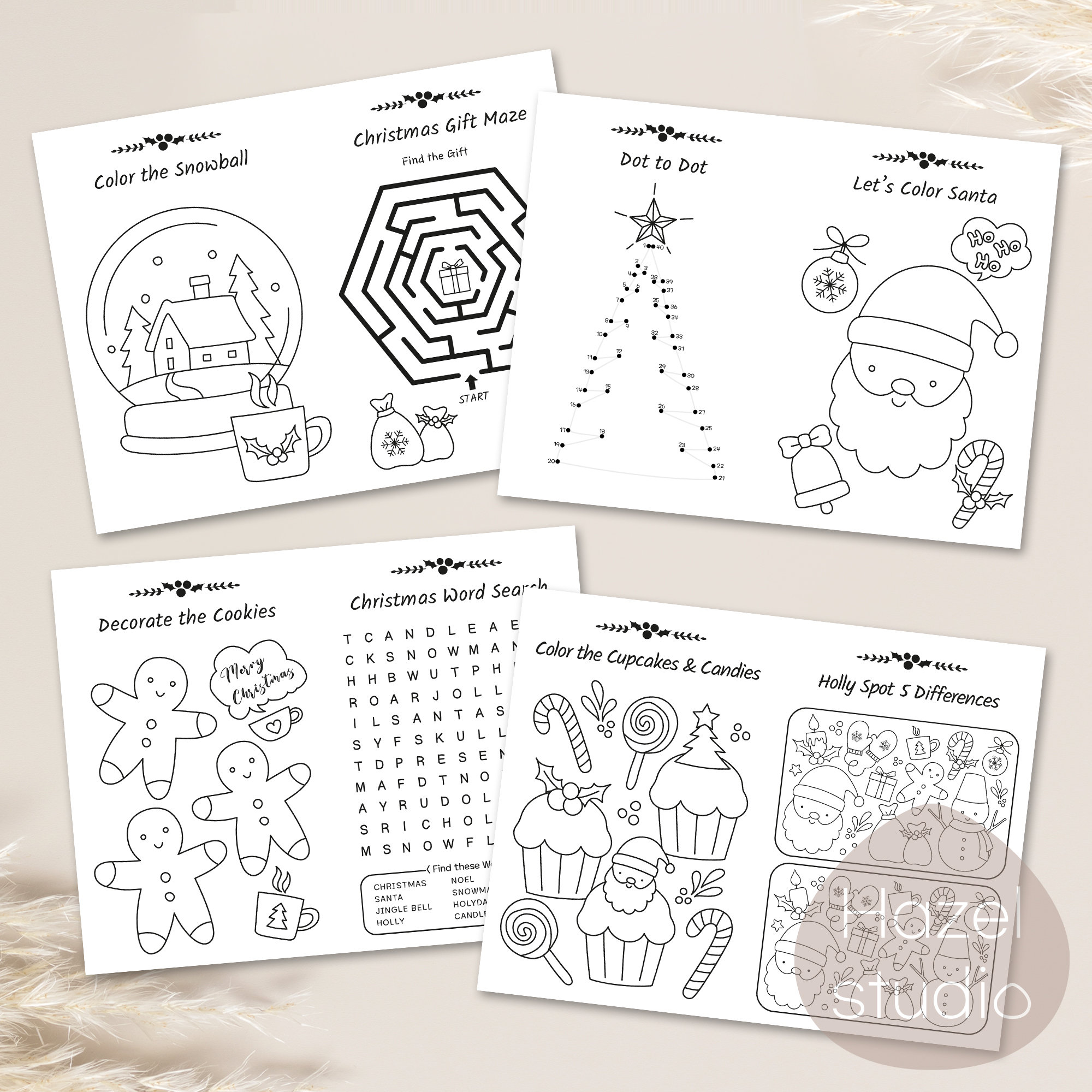 Kids Christmas Activity Book Coloring&activity Book for Kids - Etsy
