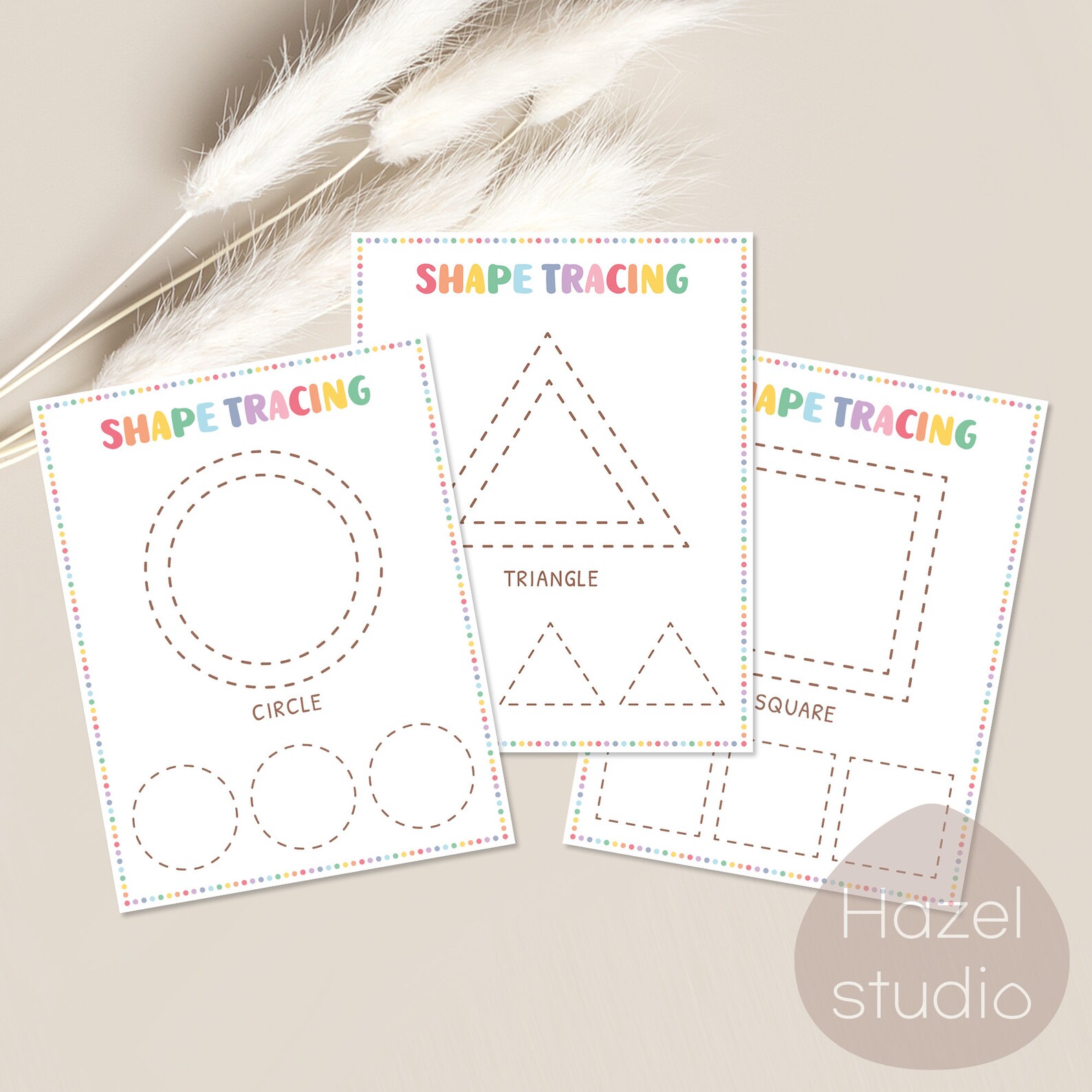 Shape Tracing Worksheet: Geometric Shapes Activity (digital Download ...