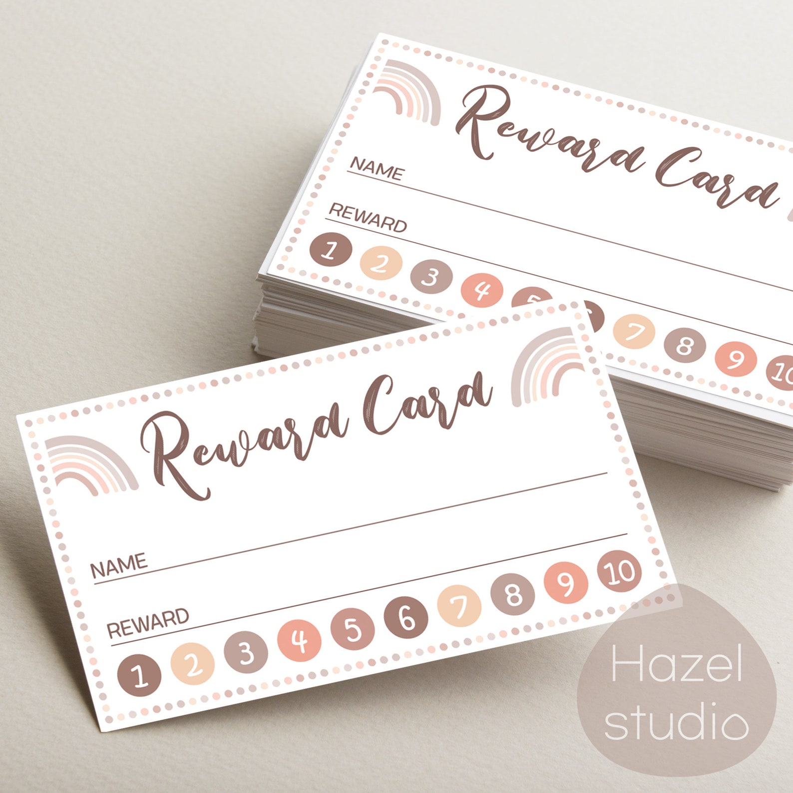 Reward Punch Card Boho Rainbow Punch Card Classroom - Etsy