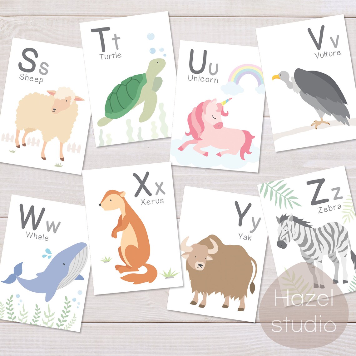 Alphabet Flash Cards Animal ABC Cards Montessori Materials | Etsy