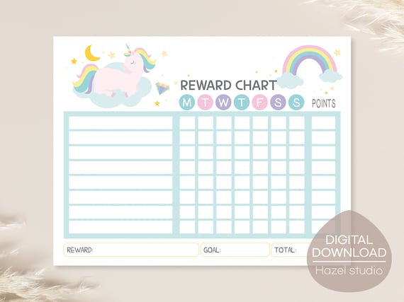 Home & Living Digital Download Unicorn Reward Chart Sleep Training Stay ...