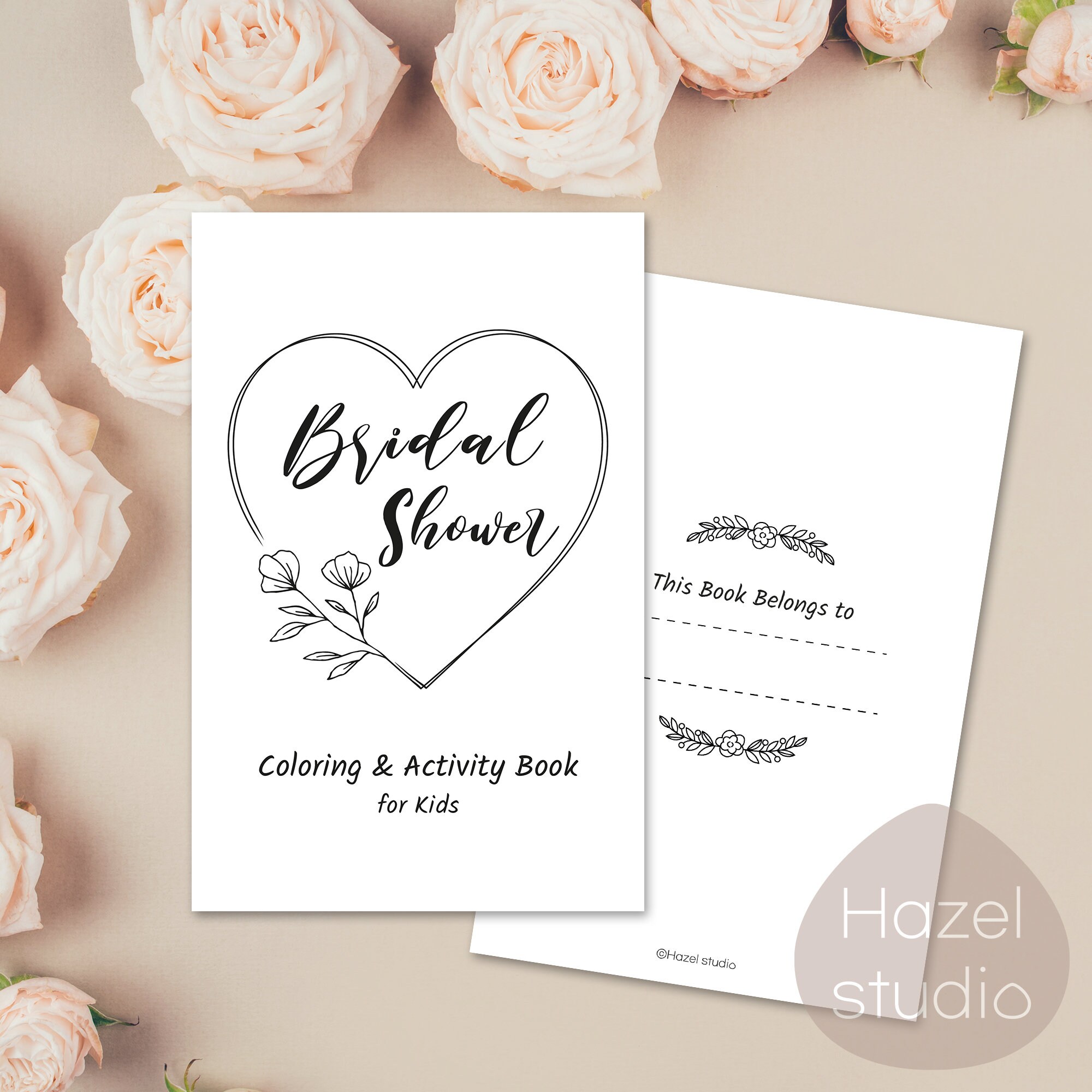 Kids Bridal Shower Activity Book Coloring&activity Book for - Etsy