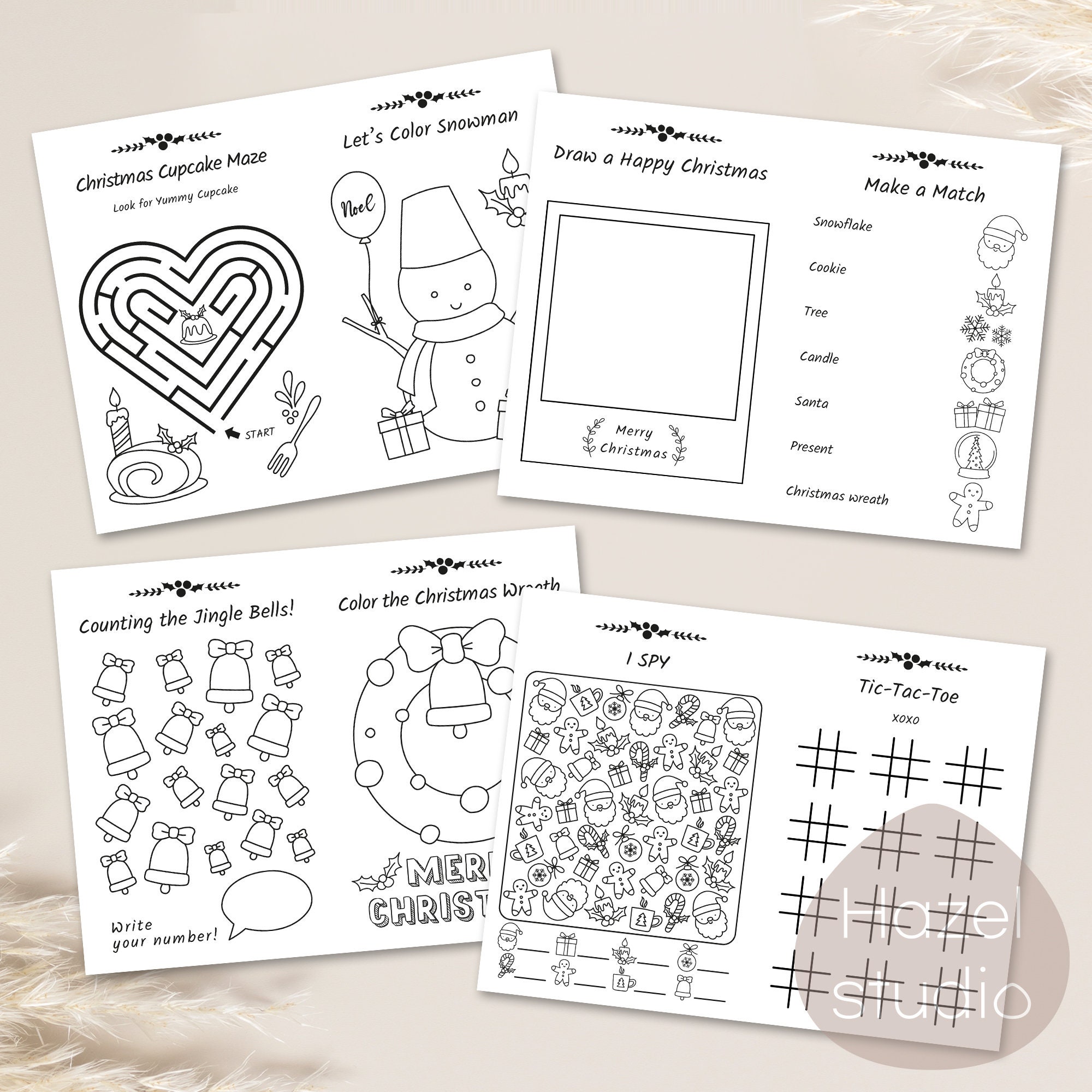 Kids Christmas Activity Book Coloring&activity Book for Kids - Etsy
