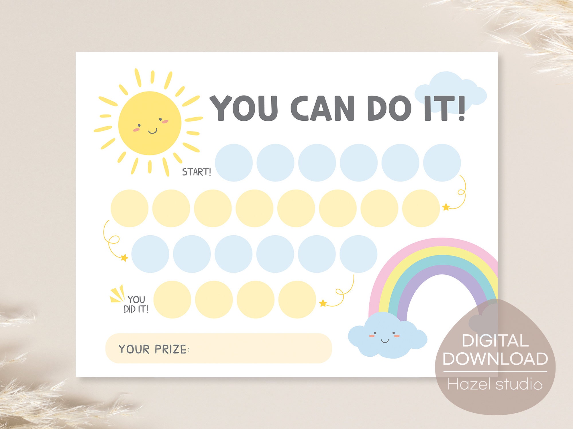 Rainbow Reward Chart Sunshine Sticker Behavior Chart Chore - Etsy UK