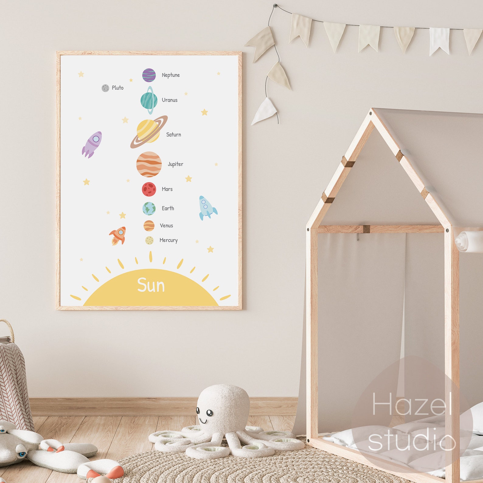 Solar System Poster, Space Print, Montessori Homeschool, Kindergarten ...