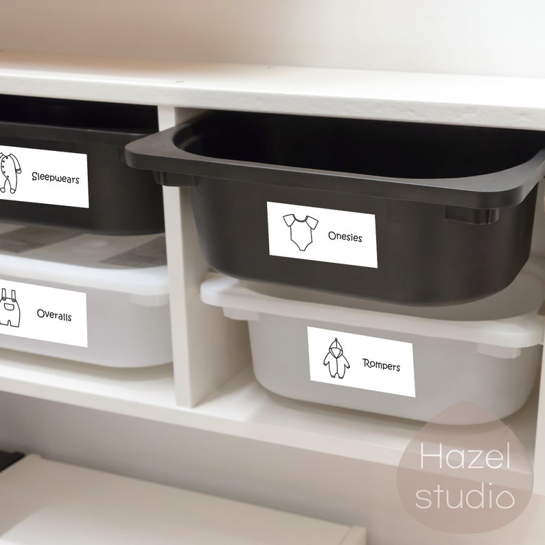 Baby Dresser Drawer Labels: Nursery Closet Organization Stickers ...