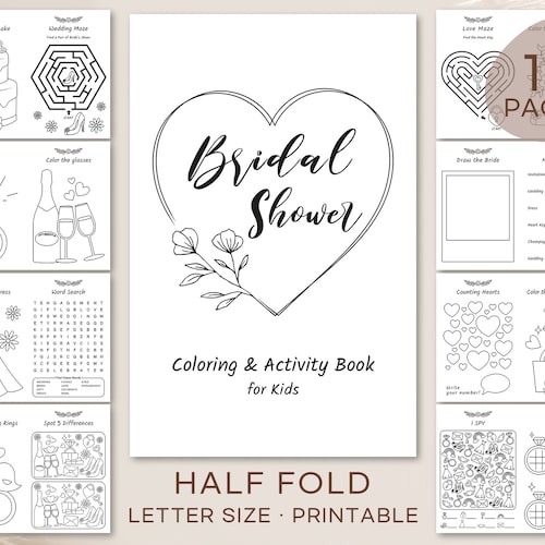 Kids Bridal Shower Activity Book Coloring&activity Book for - Etsy