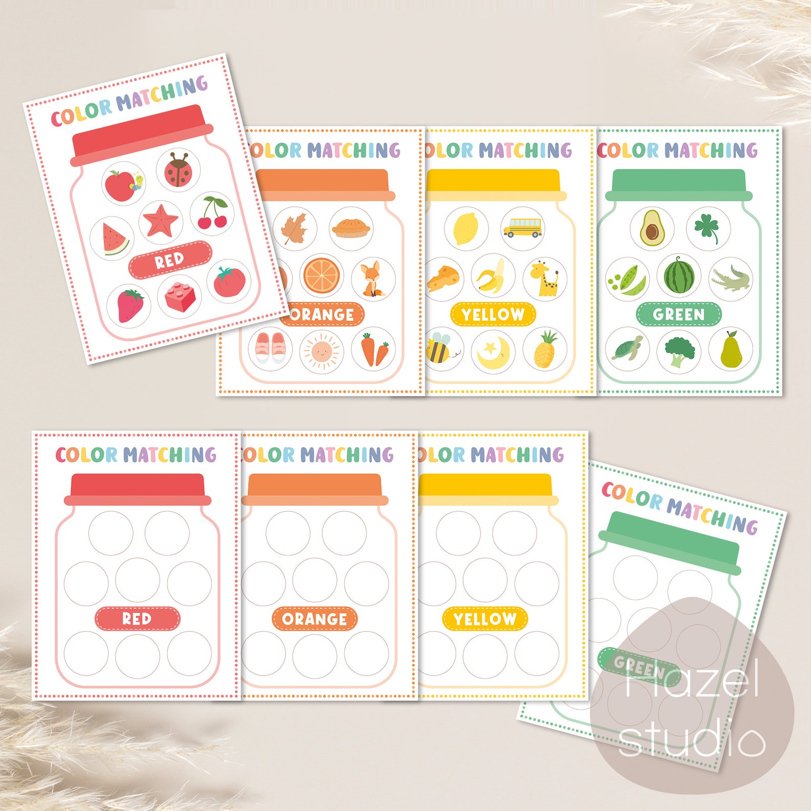 Color Sorting, Color Matching Activity, Color Busy Book Pages, Learning ...