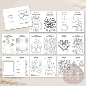 Kids Bridal Shower Activity Book, Coloring&activity Book for Kids ...