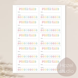 Reward Punch Card, Rainbow Punch Card, Classroom Incentive, Kids ...