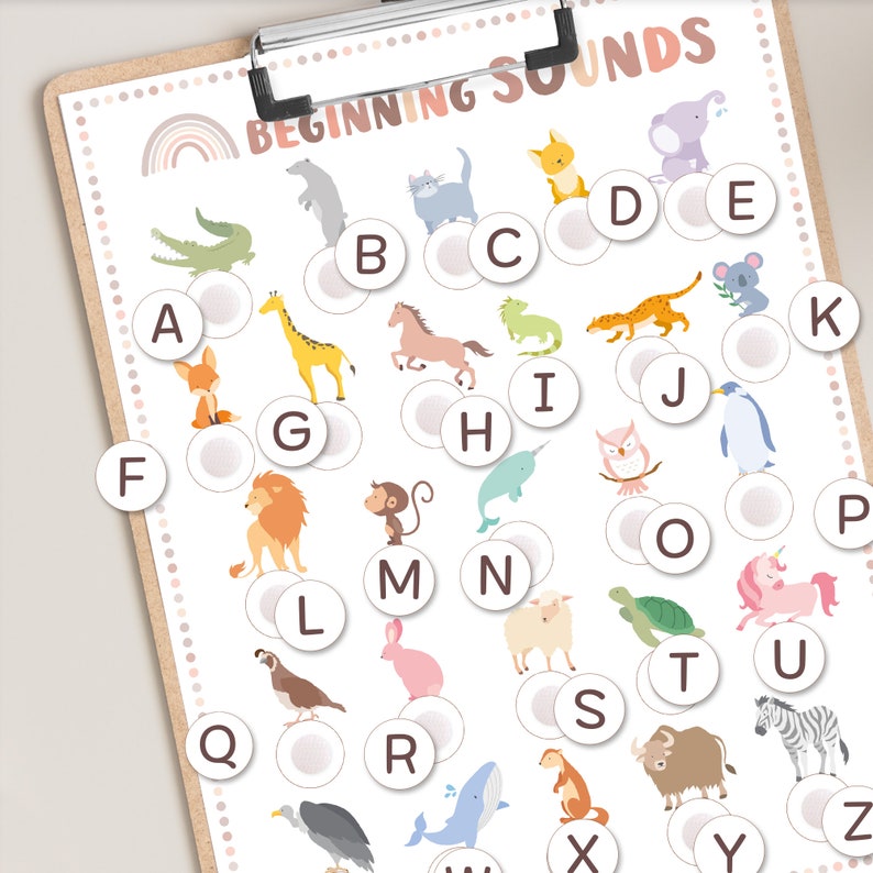 Beginning Sounds Alphabet Printable ABC Beginning Sounds | Etsy