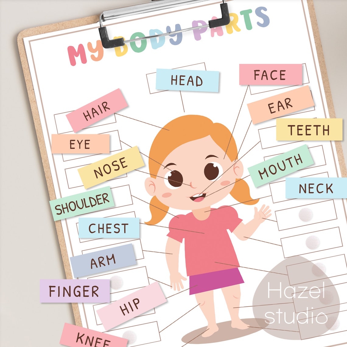 Body Parts Matching Learning Activity Printable Human Body | Etsy