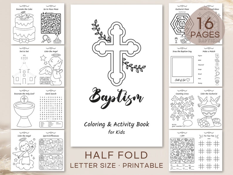 Baptism Activity Book First Communion Coloring for Kids - Etsy