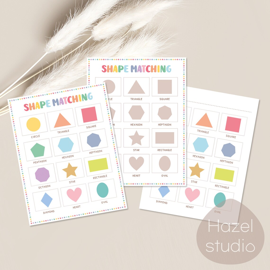 Shape Matching Game Geometric Shapes Activity Shape Learning | Etsy