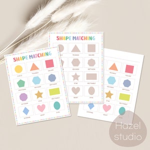 Shape Matching Game, Geometric Shapes Activity, Shape Learning Binder ...