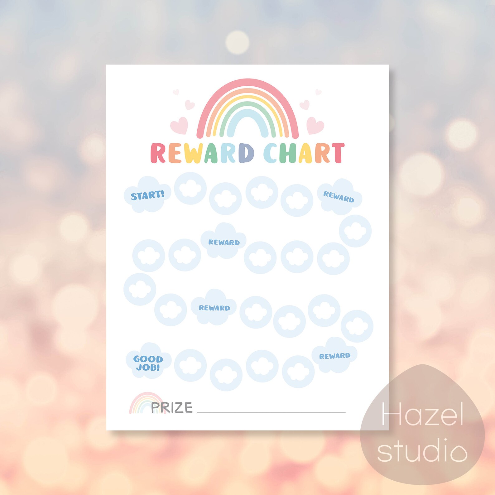 Rainbow Reward Chart Kids Behavior Chart Chore Chart - Etsy
