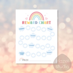 Rainbow Reward Chart, Kids Behavior Chart, Chore Chart, Toddler Routine ...