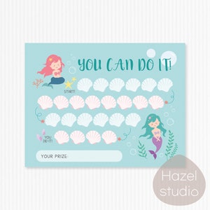 Mermaid Reward Chart, Girl Behavior Chart, Chore Chart, Toddler Routine ...