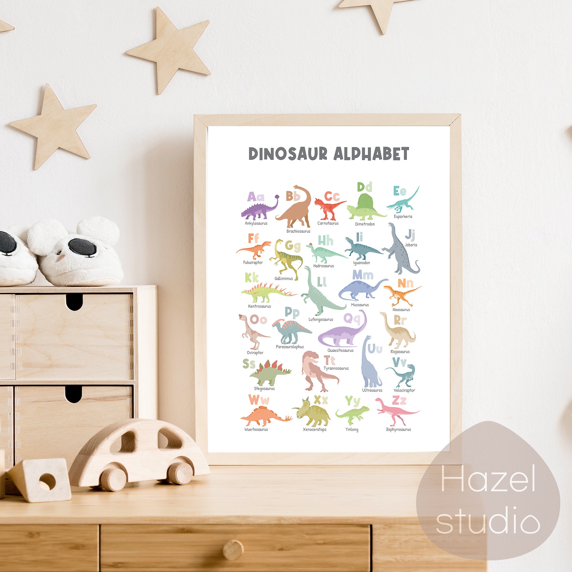 Dinosaur Alphabet Poster ABC Poster Montessori Rainbow - Etsy Hong Kong