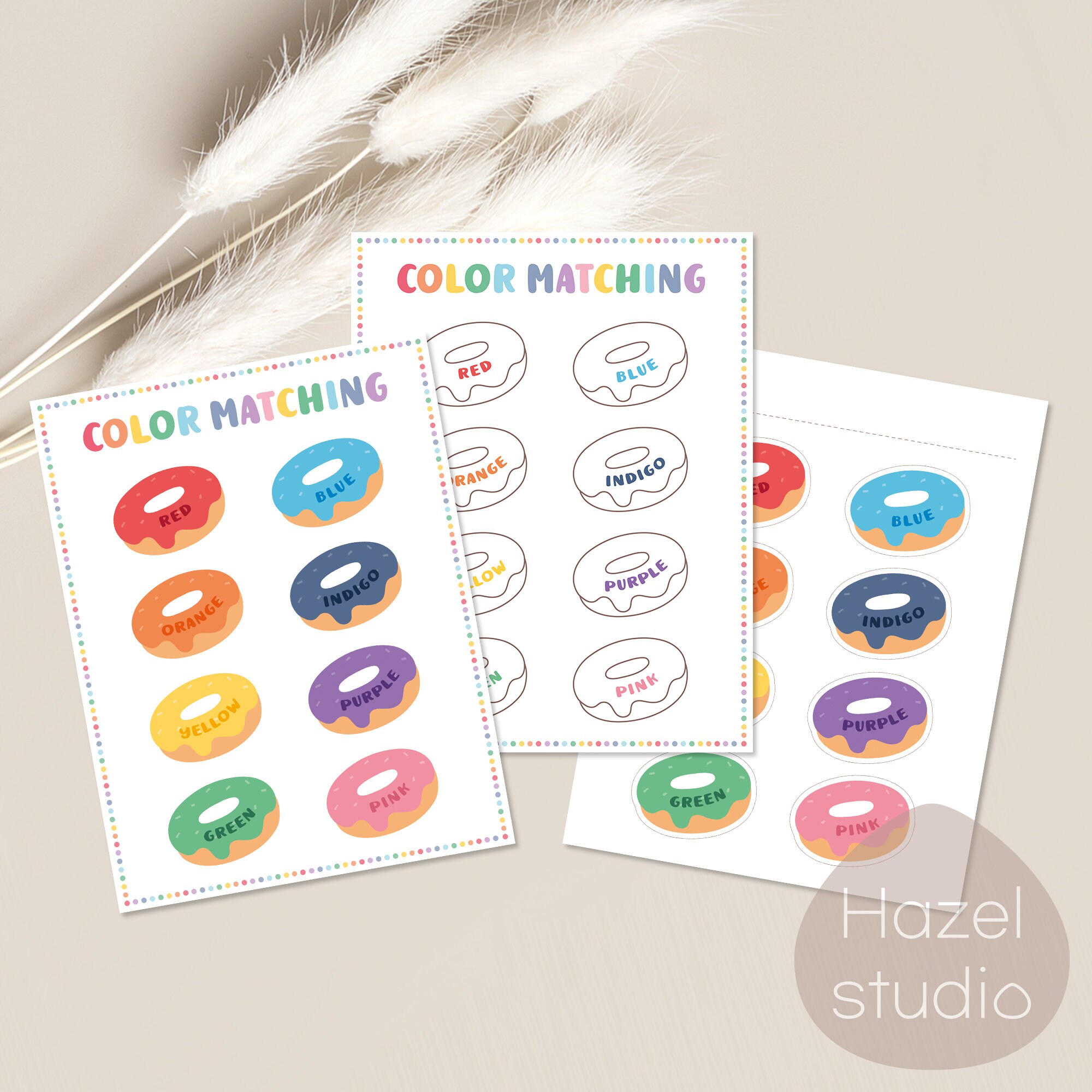 Color Matching Activity Color Sorting Color Busy Book Pages - Etsy