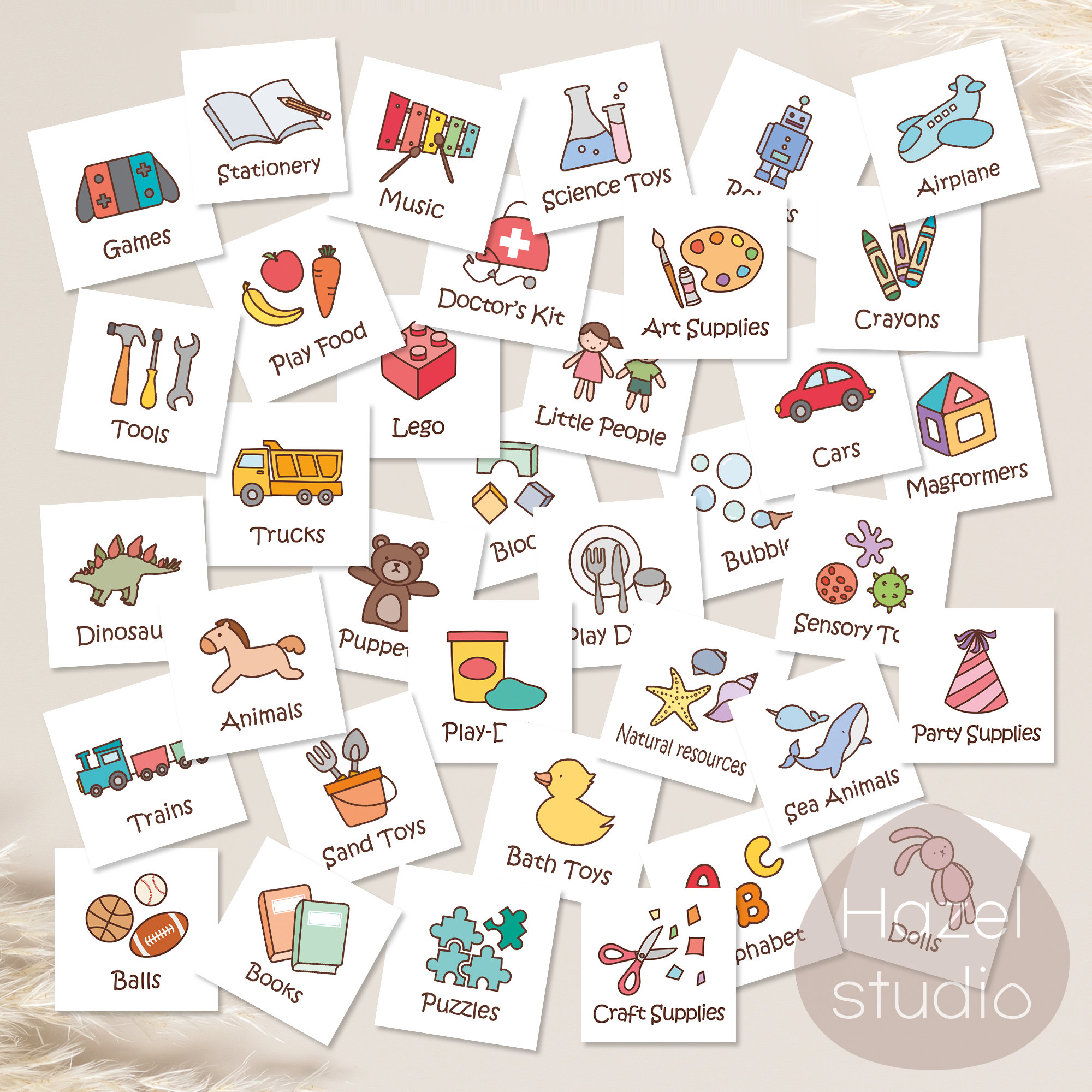 Kids Toy Room Storage Labels Organization 36 Labels Kids - Etsy