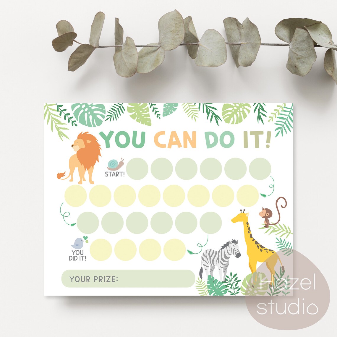 Animal Reward Chart Safari Behavior Chart for Kids Toddler - Etsy