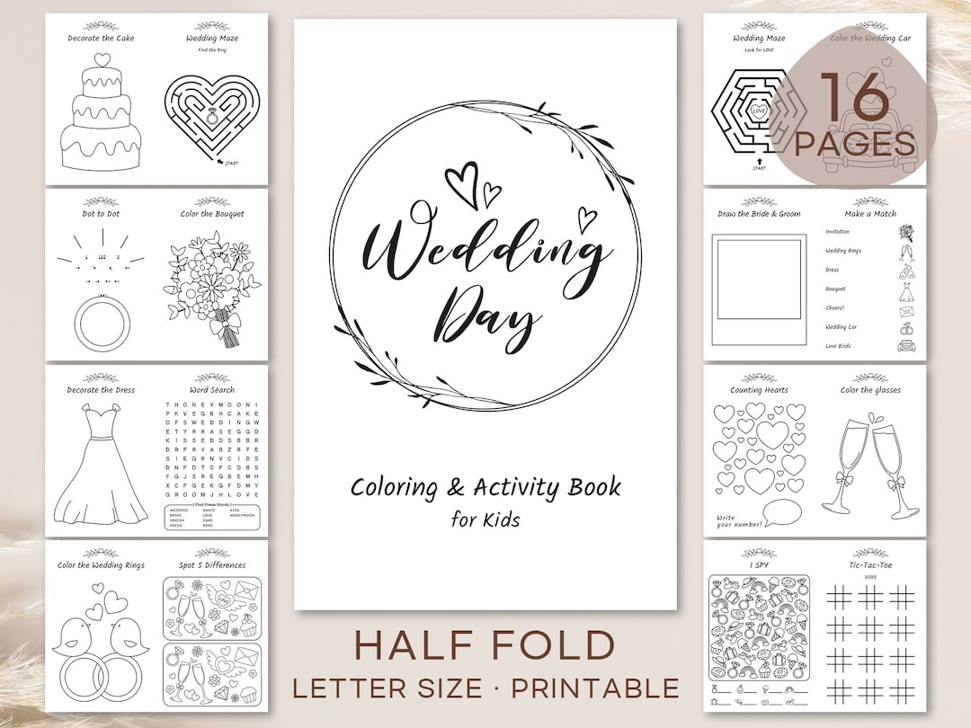 Kids Wedding Activity Book, Coloring&activity Book for Kids, Kids Table ...