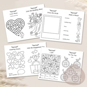 Kids Bridal Shower Activity Book, Coloring&activity Book for Kids ...