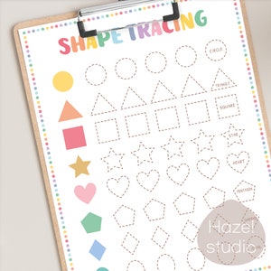 Shape Tracing Worksheet: Geometric Shapes Activity (digital Download ...