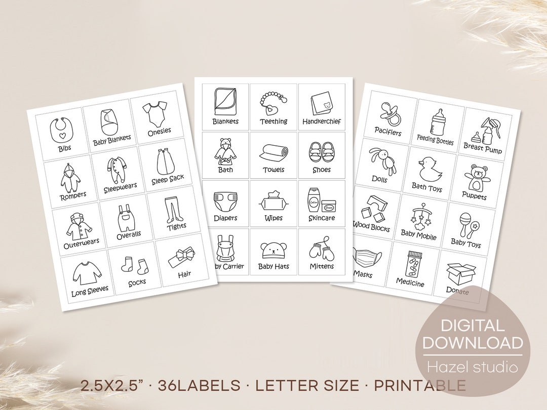 Baby Dresser Drawer Labels, Nursery Drawer Labels, Baby Closet Storage ...