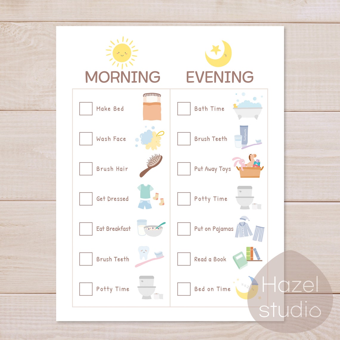 Kids Daily Routine Chart Toddler Routine Checklist Daily - Etsy Canada