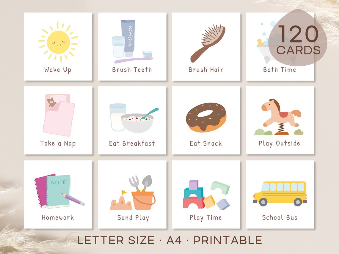 Daily Routine Cards Toddler Routine Checklist Daily Rhythm - Etsy