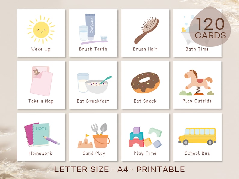 Kids Routine Cards: Visual Schedule Checklist, Toddler Daily Rhythm ...