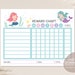 Mermaid Reward Chart Girl Weekly Behavior Chart Toddler - Etsy