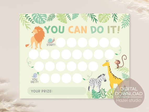Animal Reward Chart Safari Behavior Chart for Kids Toddler - Etsy