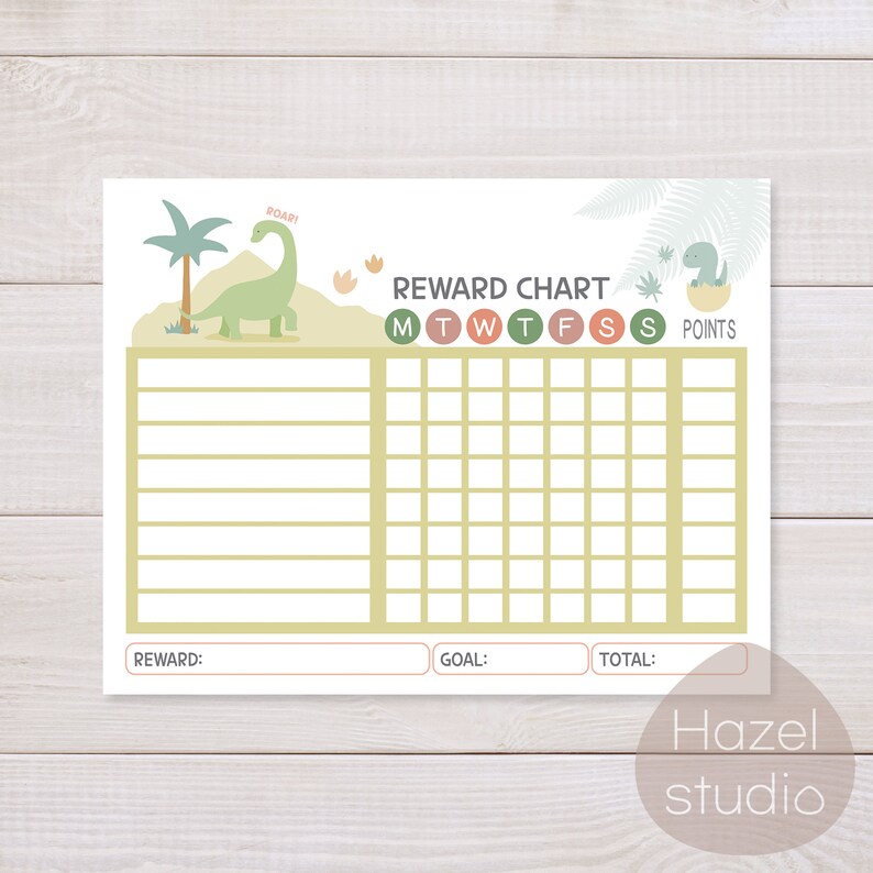 Dinosaur Reward Chart Boy Behavior Chart Weekly Chore Chart - Etsy