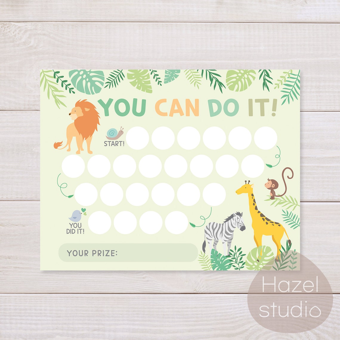 Animal Reward Chart Safari Behavior Chart for Kids Toddler - Etsy