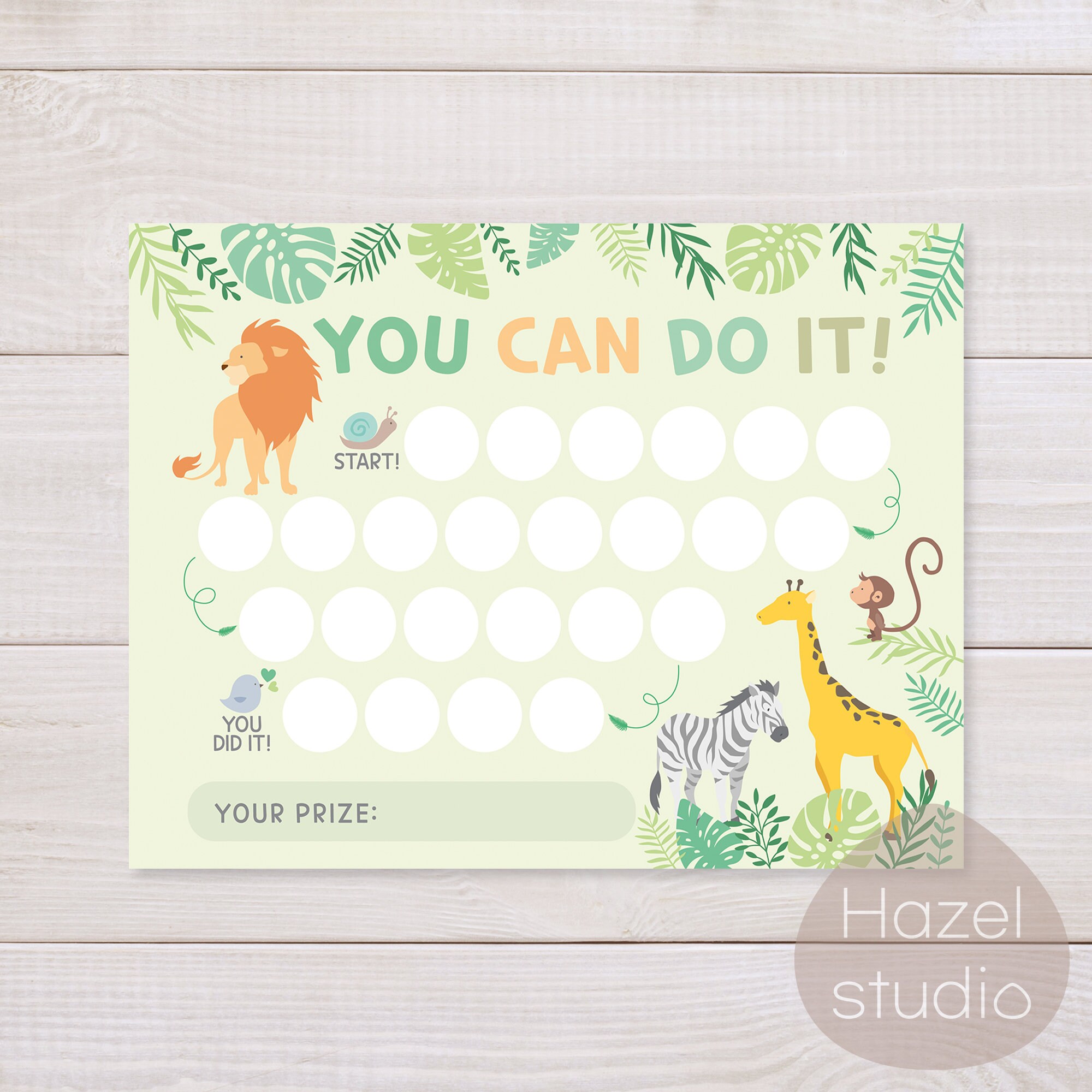 Animal Reward Chart Safari Behavior Chart for Kids Toddler - Etsy