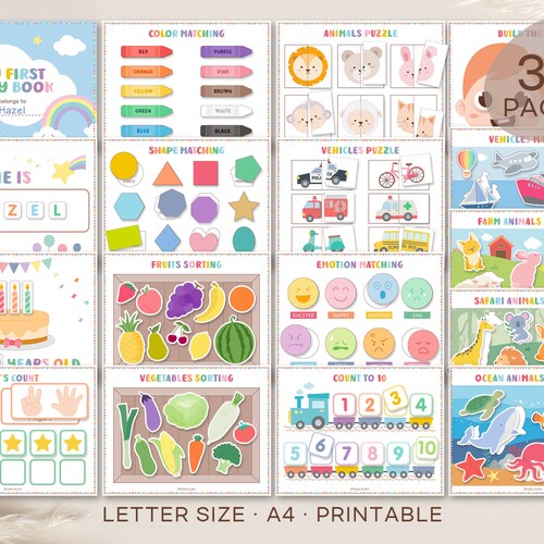 Preschool Busy Book Printable Toddler Learning Binder - Etsy