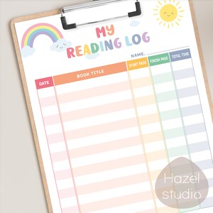 Rainbow Reading Log Book Tracker for Kids Reading Challenge - Etsy UK